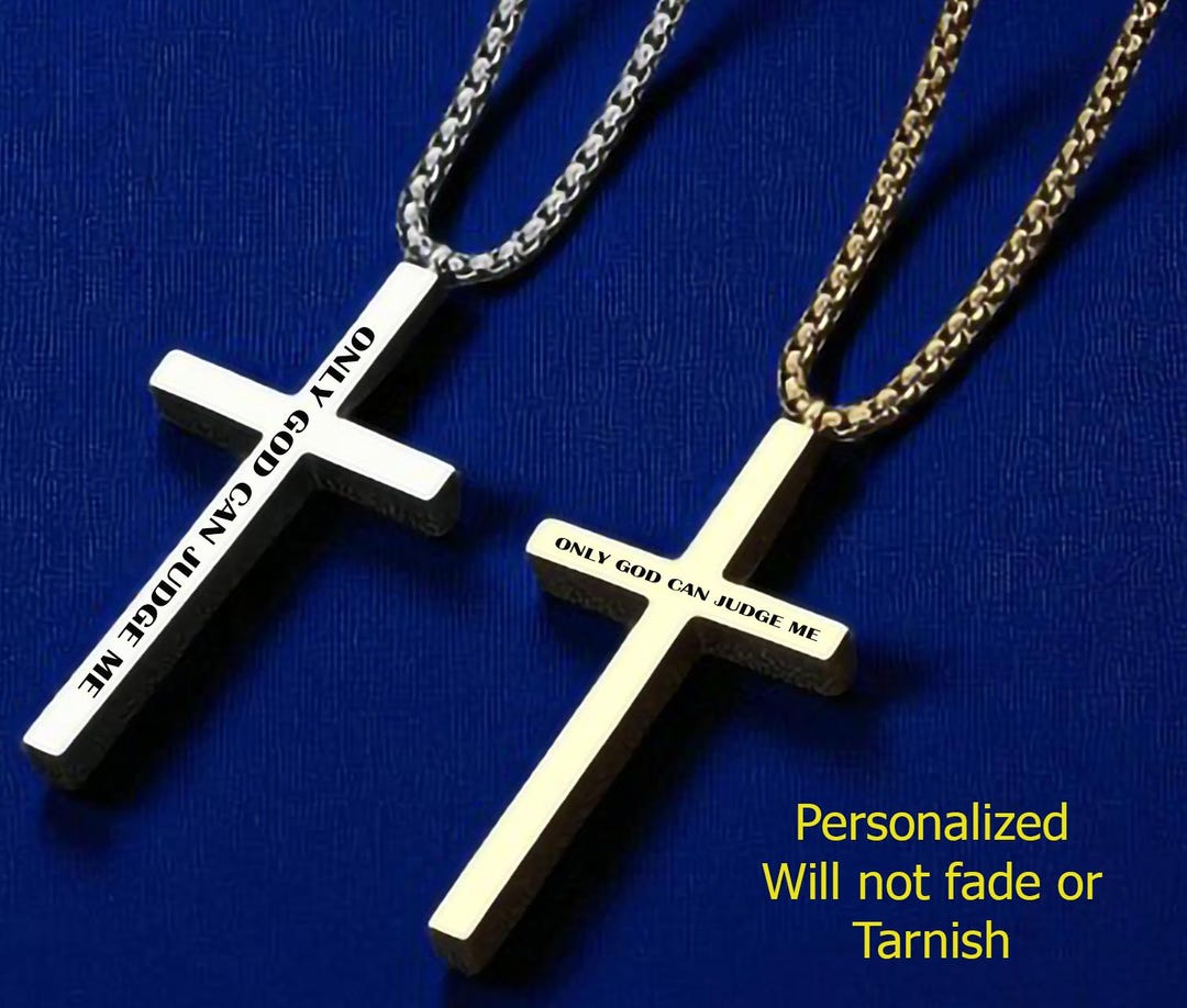 Engraved Cross Necklace for Boys –personalized Name Cross Pendant ...