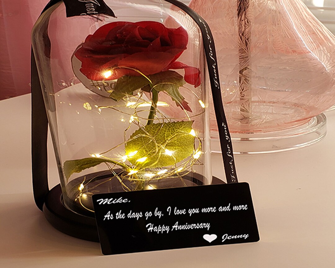Rose in a Glass Personalized Rose in a Glass Glass Rose Gifts - Etsy