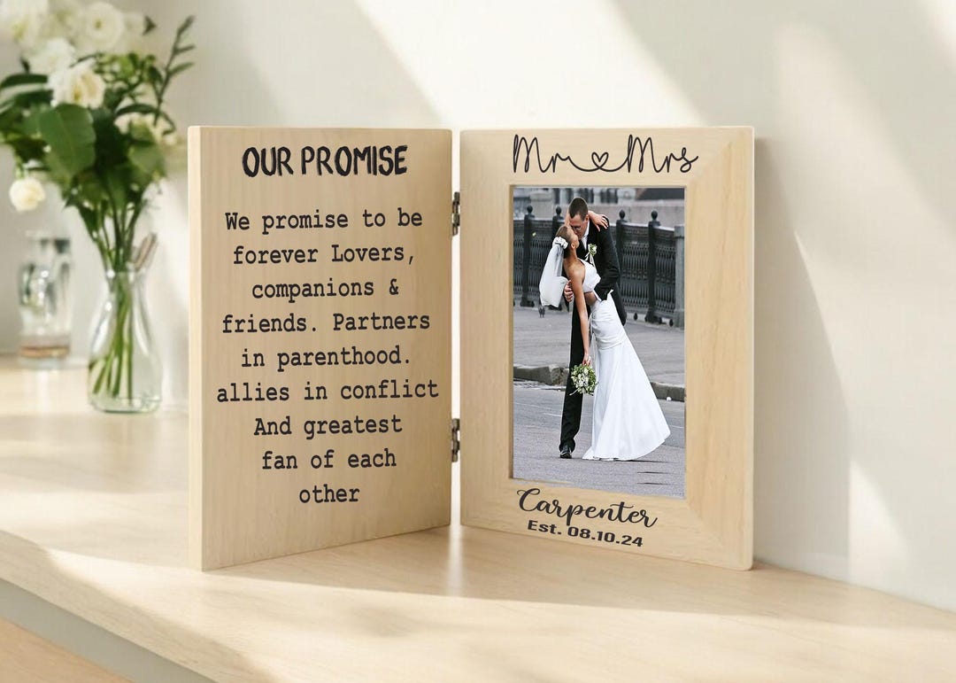 Personalized Wedding Gift, Custom Photo Frame, Laser Engraved Photo ...