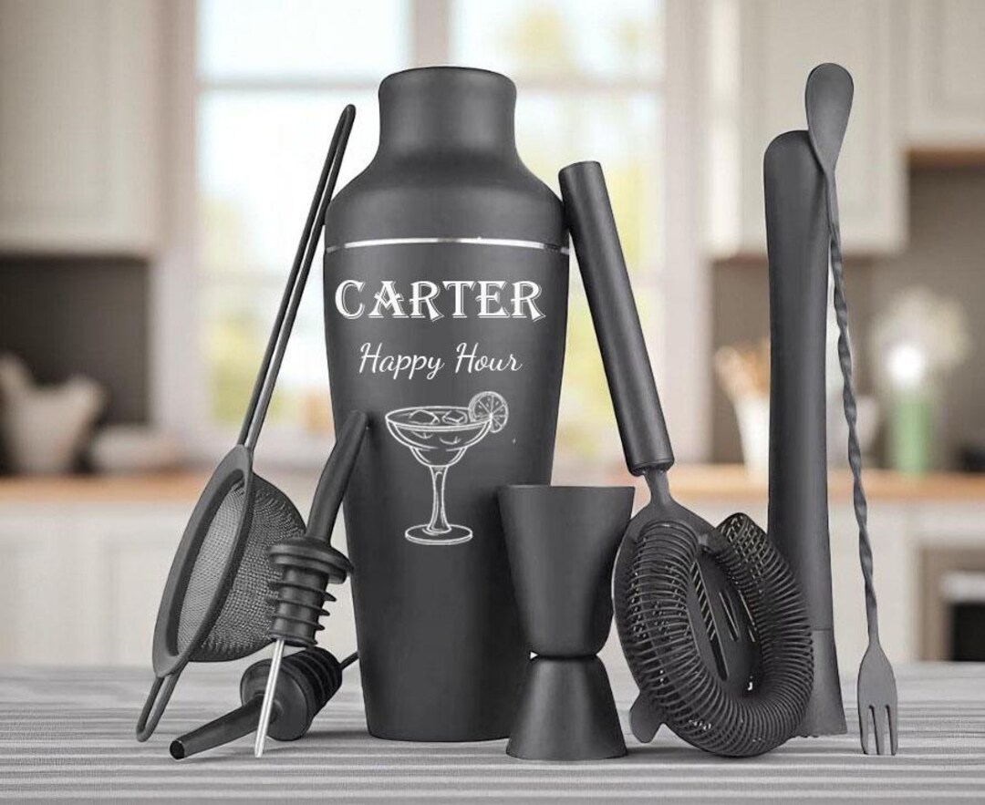 Alcohol Quote Cocktail Shaker Set, Funny Barware Gift, Vodka Whiskey ...