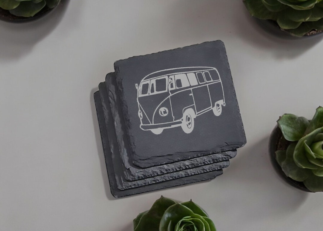 Personalized Slate Coasters, Laser Etched Slate Coasters, Natural Slate ...