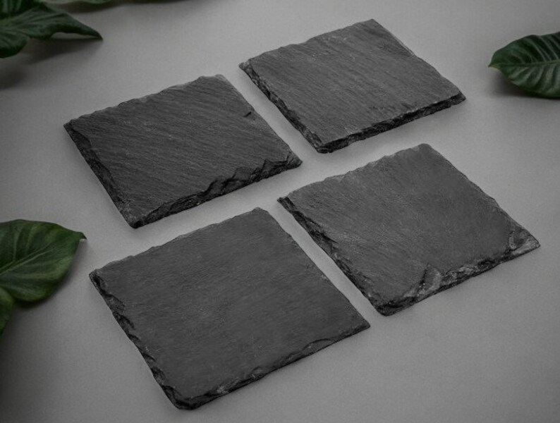 Personalized Slate Coasters, Laser Etched Slate Coasters, Natural Slate ...