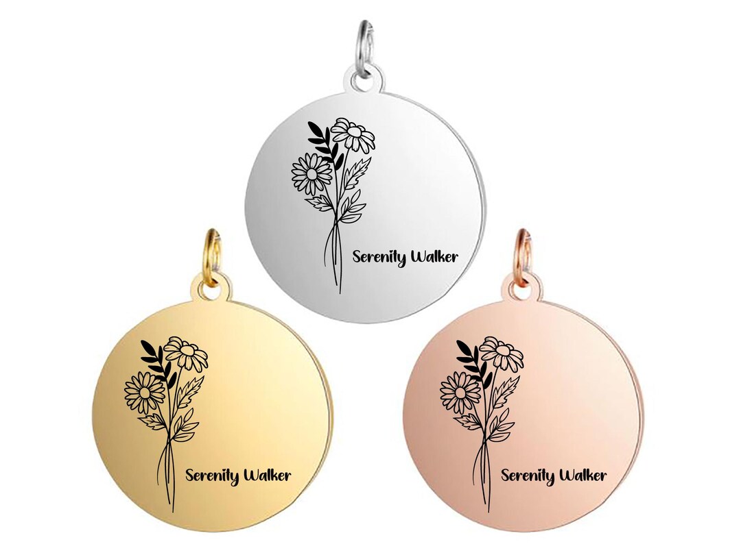 Birth Flower, Birth Month, Birthday Charm, Keyring Charms, Necklace ...