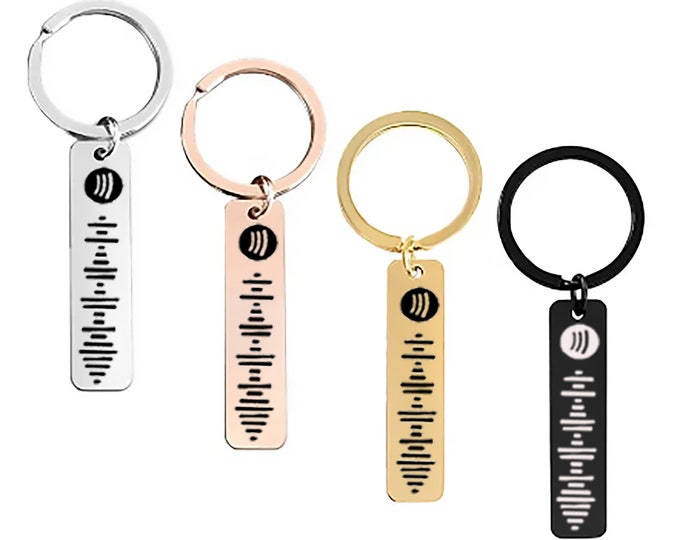Scannable Personalized Spotify Code Keychain, Wood Custom Engraved ...