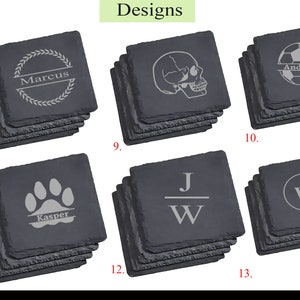Personalized Slate Coasters, Laser Etched Slate Coasters, Natural Slate ...