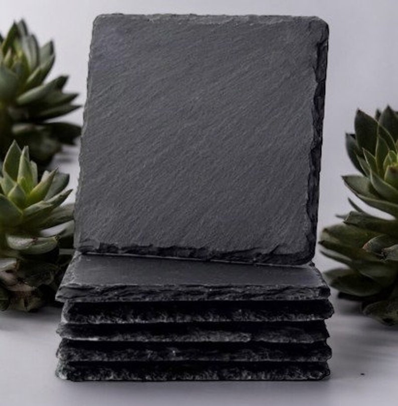 Personalized Slate Coasters, Laser Etched Slate Coasters, Natural Slate ...