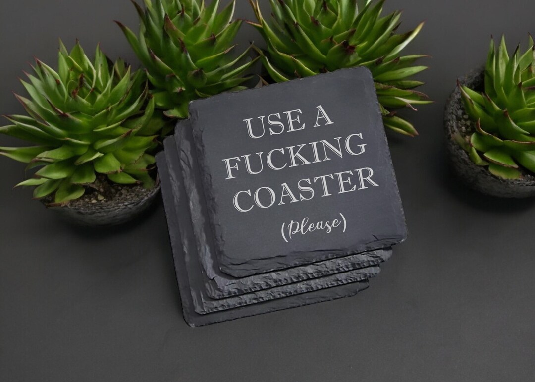 Personalized Slate Coasters, Laser Etched Slate Coasters, Natural Slate ...