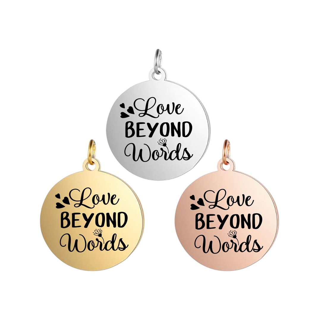 Love Beyond Words-personalized Engraved Charm – Custom Name, Initial or ...