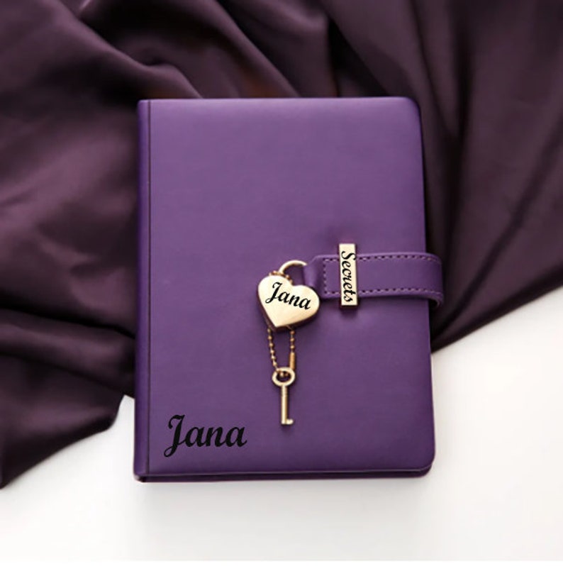 Purple Diary With Lock and Key for Girls & Women - Engraved Diary With ...