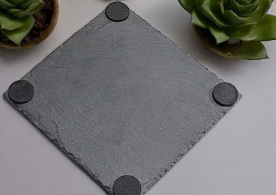 Personalized Slate Coasters, Laser Etched Slate Coasters, Natural Slate ...