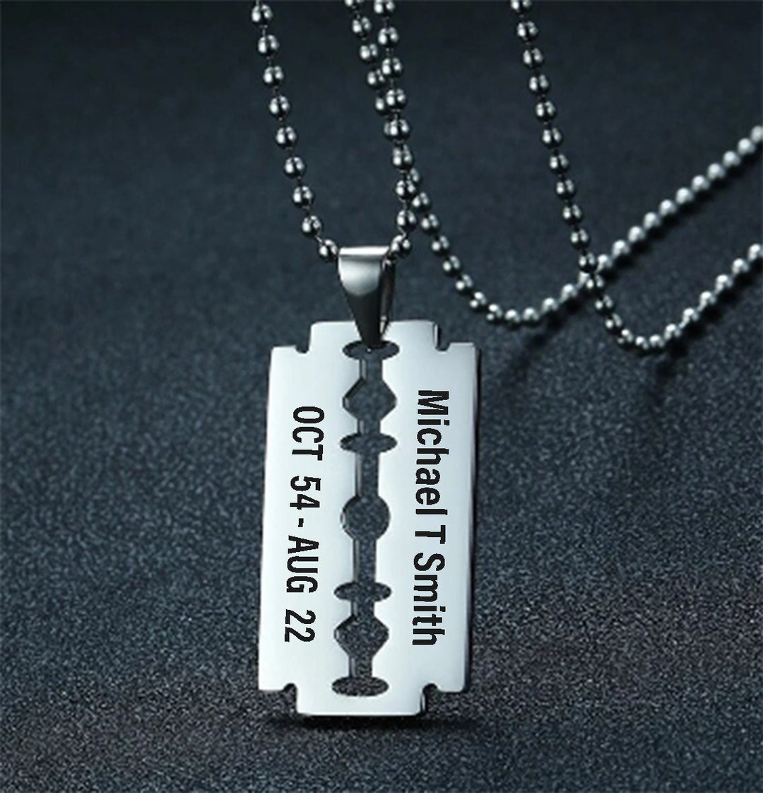 Stainless Steel Razor Necklace Personalized Razor Necklace - Etsy