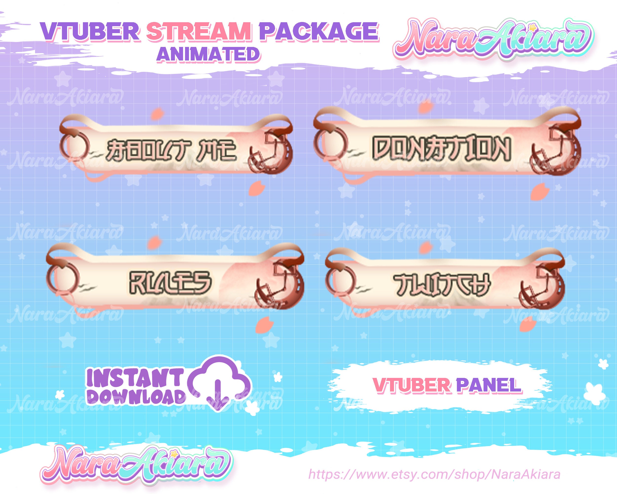 Vtuber Overlay Stream Overlay Overlay Twitch Vtuber Twitch - Etsy Australia