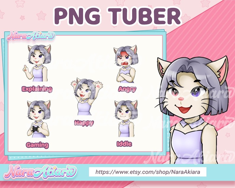 Pngtuber Pngtuber Model Png Tuber Avatar Png Tuber Premade - Etsy