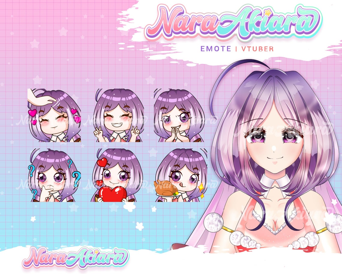 Vtuber Emote Twitch Emotes Emote Commission Chibi Emotes - Etsy