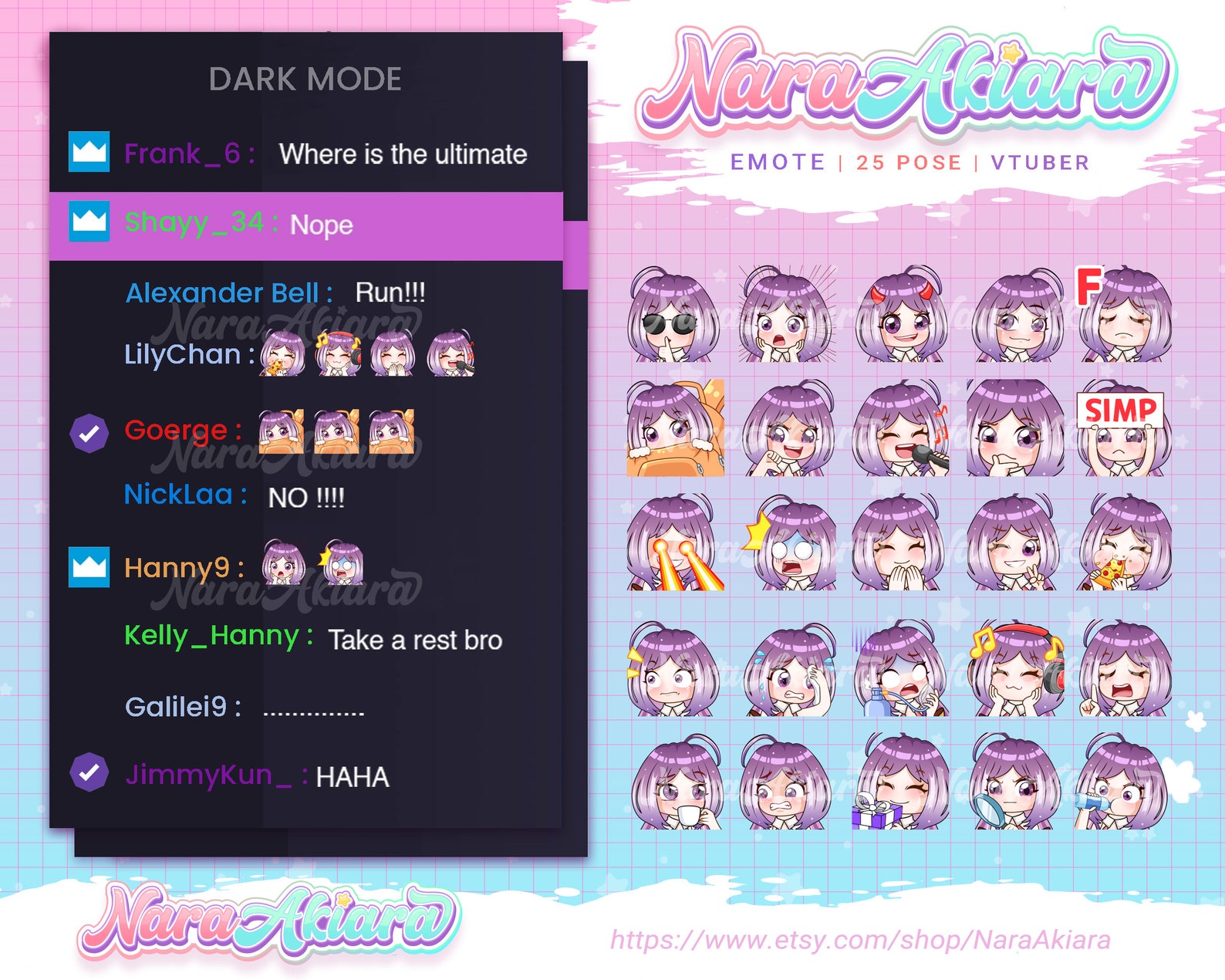 Vtuber Emote Twitch Emotes Emote Commission Emote Cute - Etsy