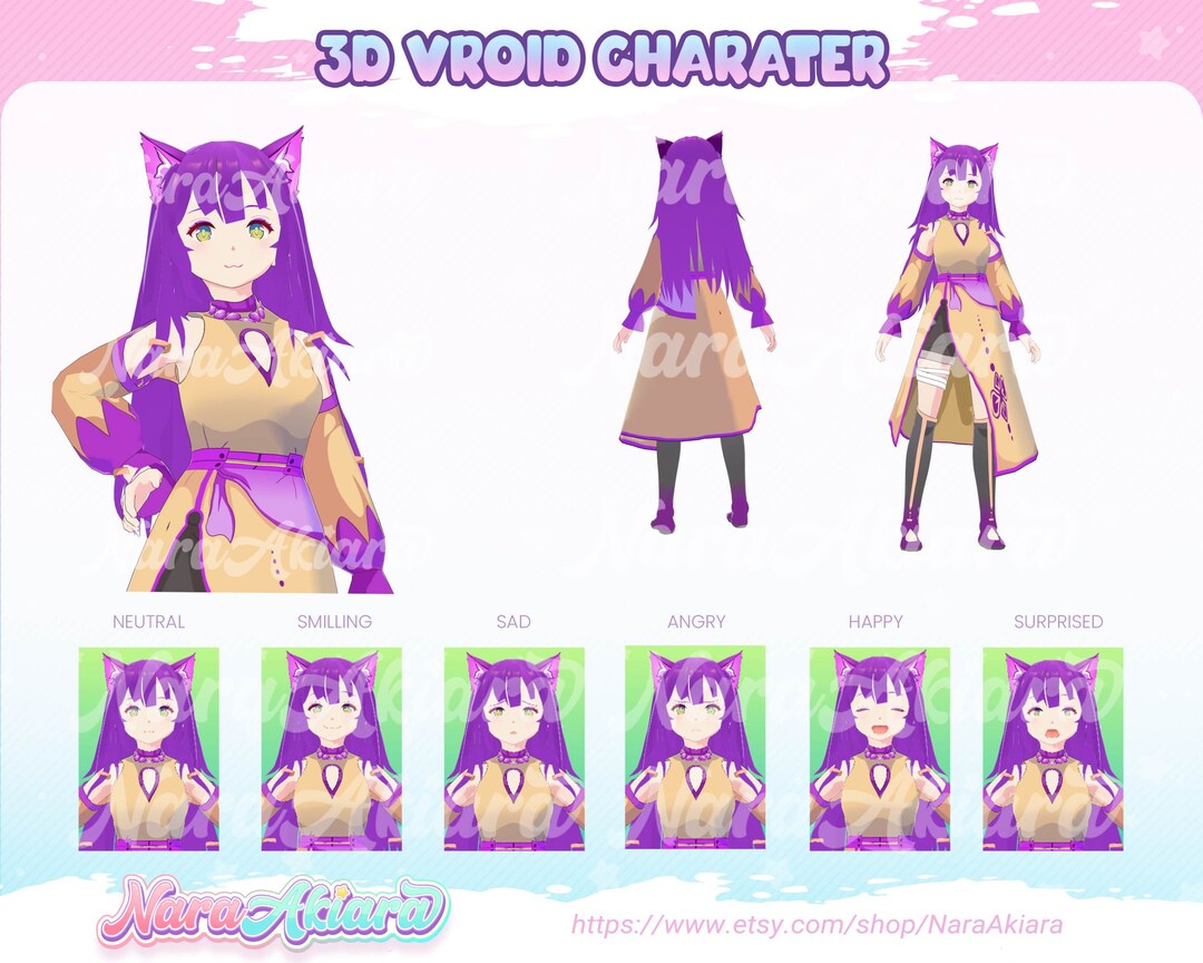 Premade 3D Vroid Model Virtual Reality Vroid Accessories - Etsy