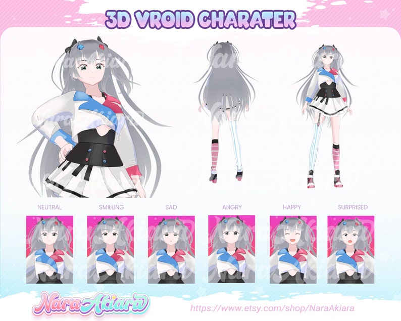 Premade 3D Vroid Model Vroid Maker Vroid Avatars Vroid - Etsy