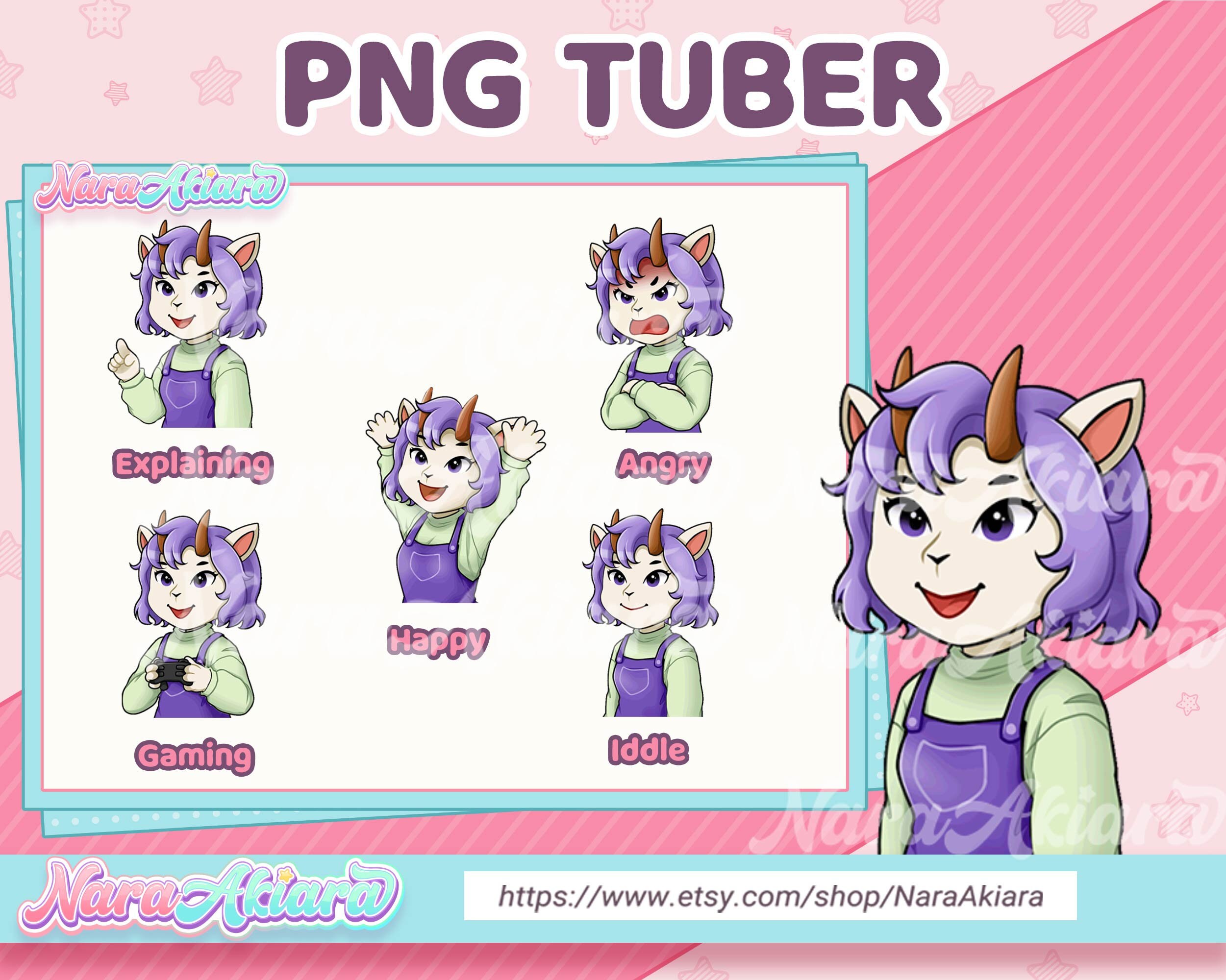 PNG Tuber Png Tuber Premade Pngtuber Avatar Png Tuber - Etsy México