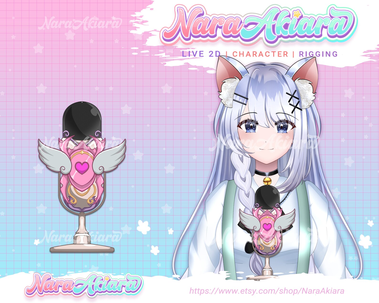Vtuber Assets Angel Wings Microphone GIF Mic Assets Angel - Etsy Canada