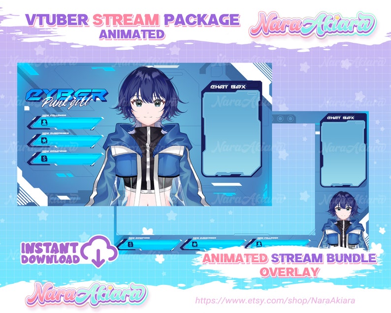 Vtuber Commission Twitch Overlay Twitch Screens Starting - Etsy