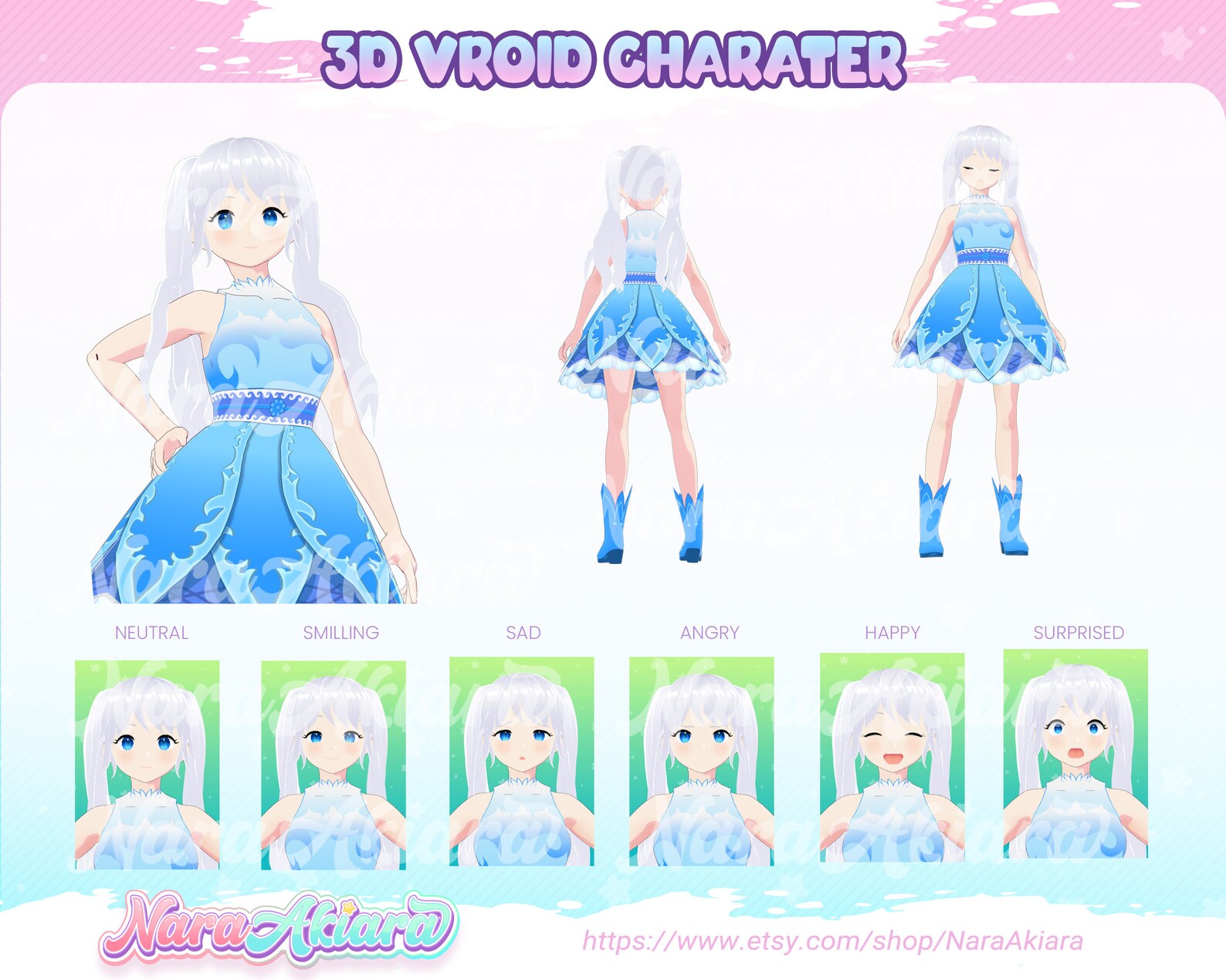 Premade 3D Vroid Model Vroid Model 3D Vroid Vtuber Assets - Etsy