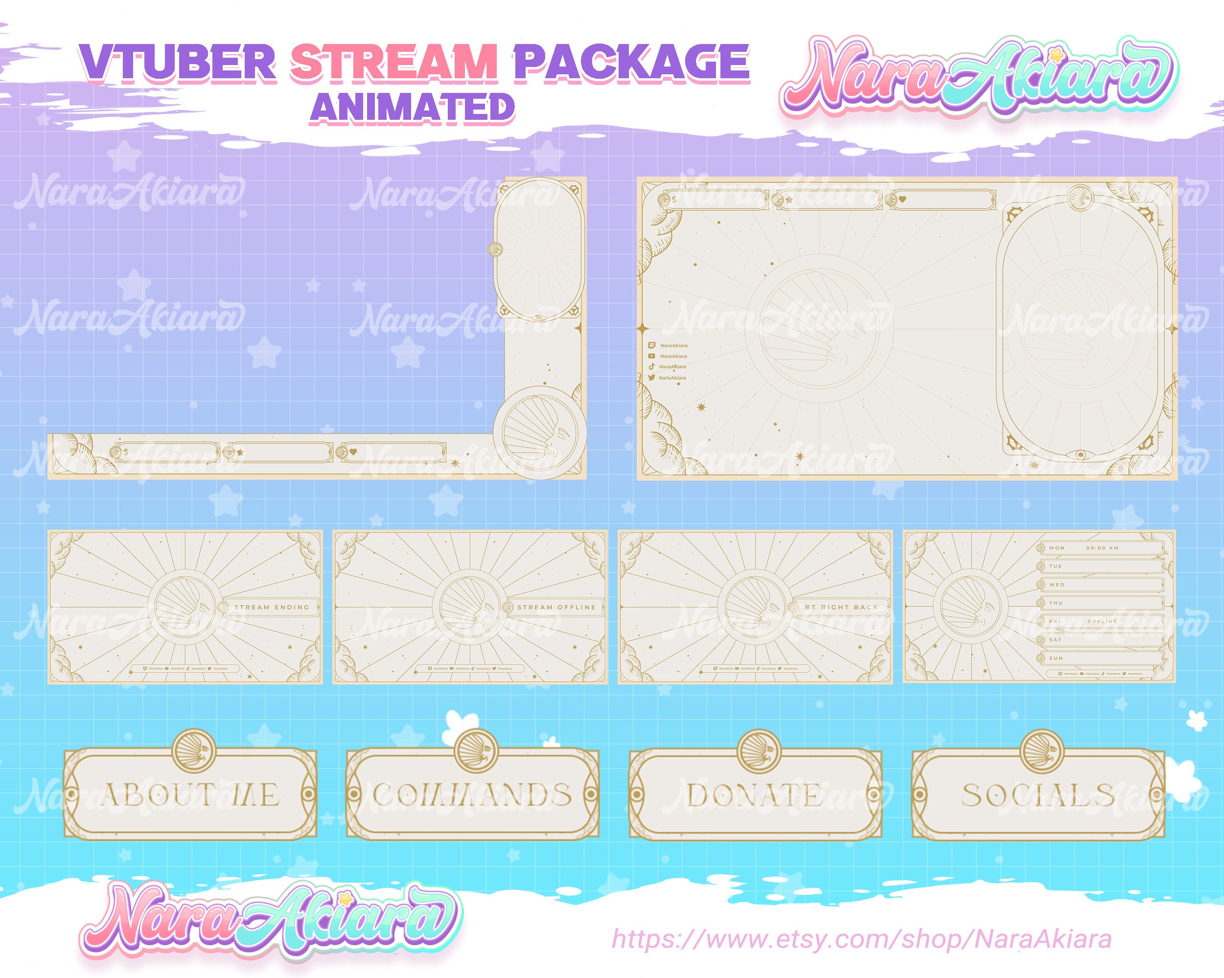 Vtuber Overlay Stream Overlay Twitch Overlay Gaming - Etsy Canada