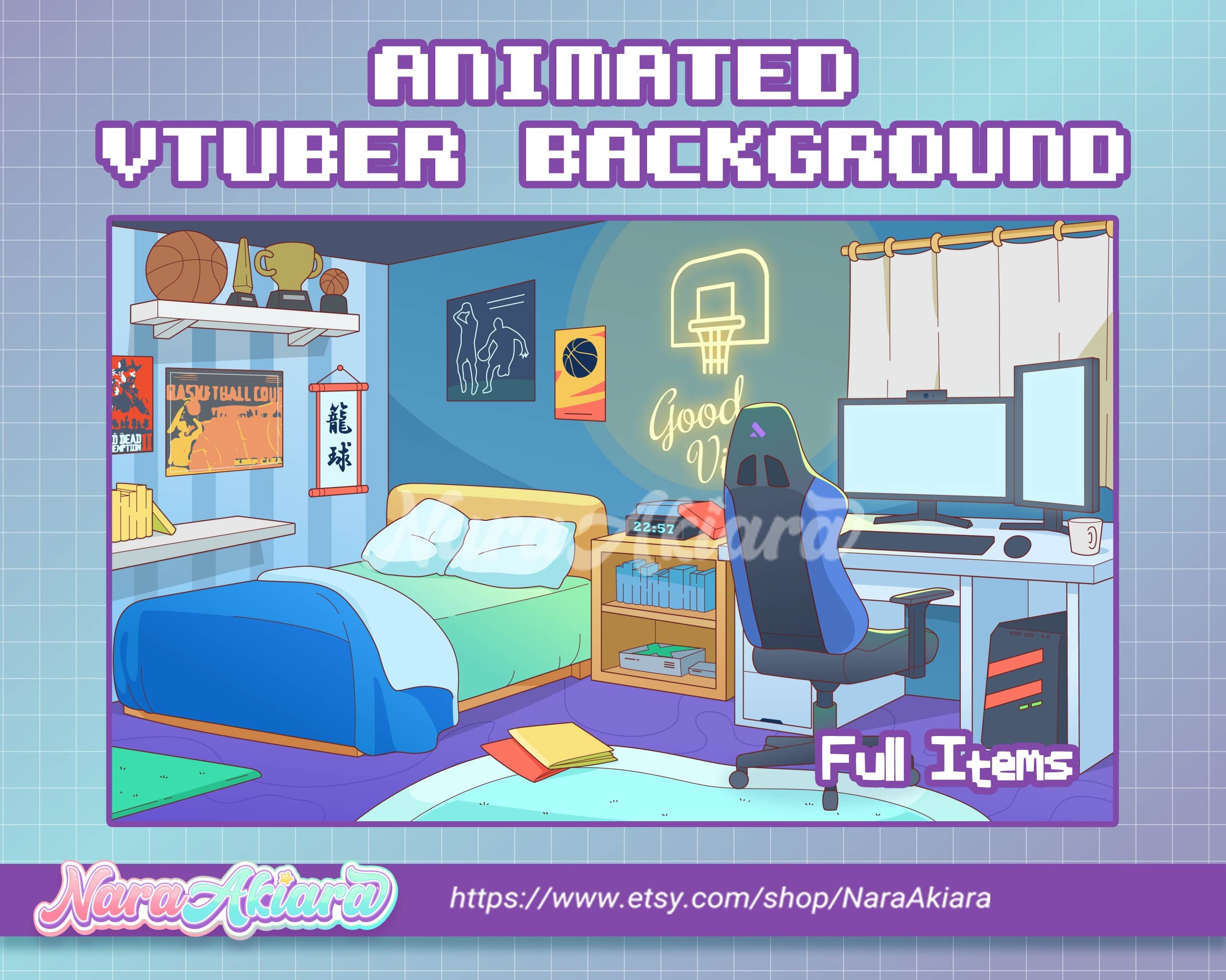 Vtuber Background Vtuber Assets Cool Vtuber Background - Etsy Australia