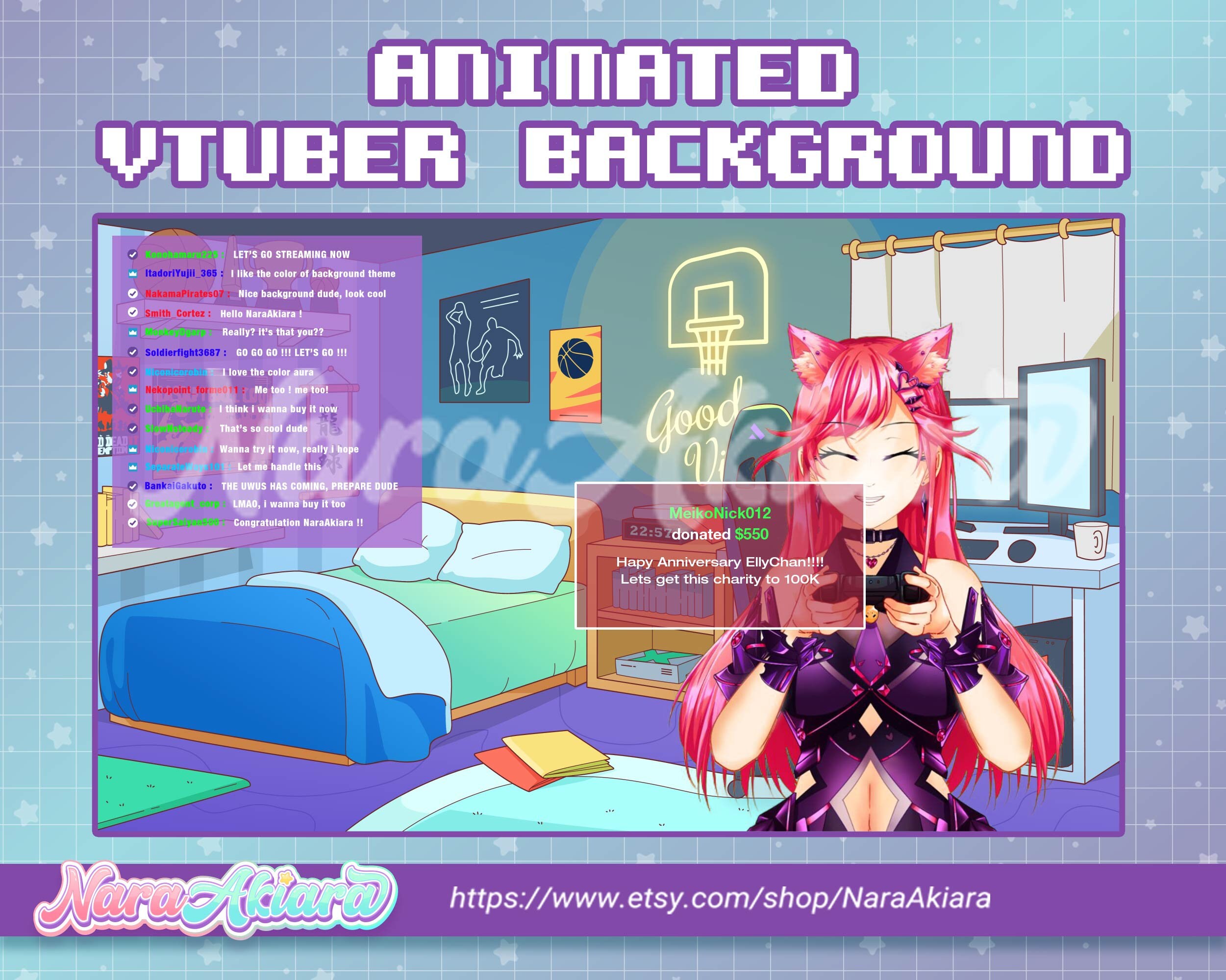 Vtuber Background Vtuber Assets Cool Vtuber Background - Etsy Canada