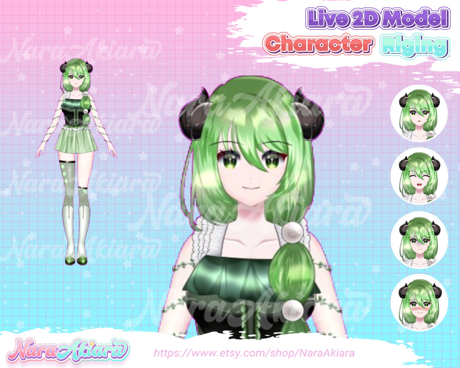 Modèle Vtuber Vtuber 2D Vtuber Avatar Cartoon Vtuber - Etsy France