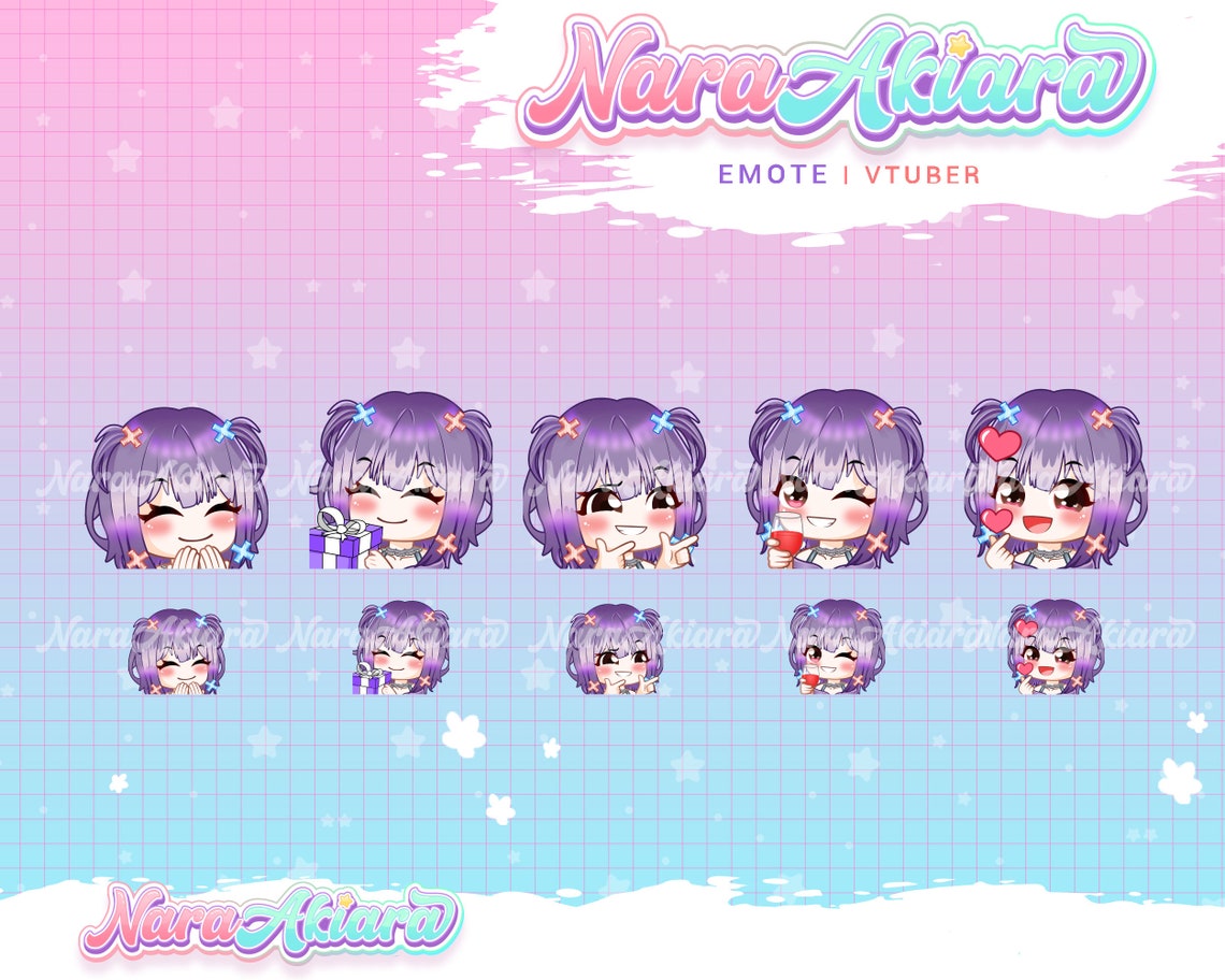 Vtuber Emote Twitch Emotes Emote Emote Commission Chibi - Etsy