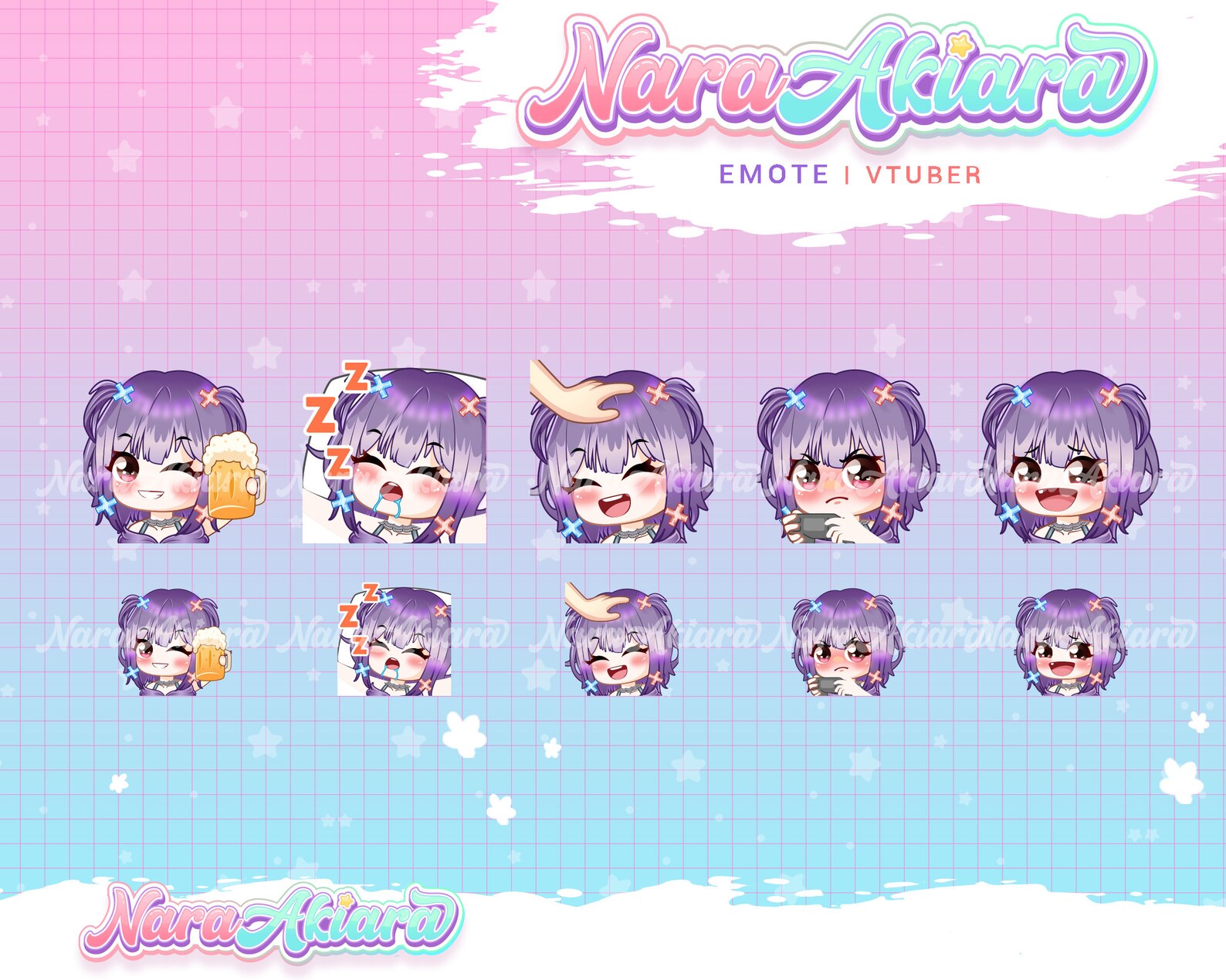 Vtuber Emote Twitch Emotes Emote Emote Commission Chibi - Etsy