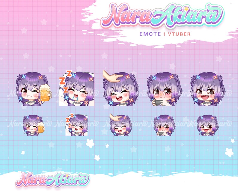 Vtuber Emote Twitch Emotes Emote Emote Commission Chibi - Etsy