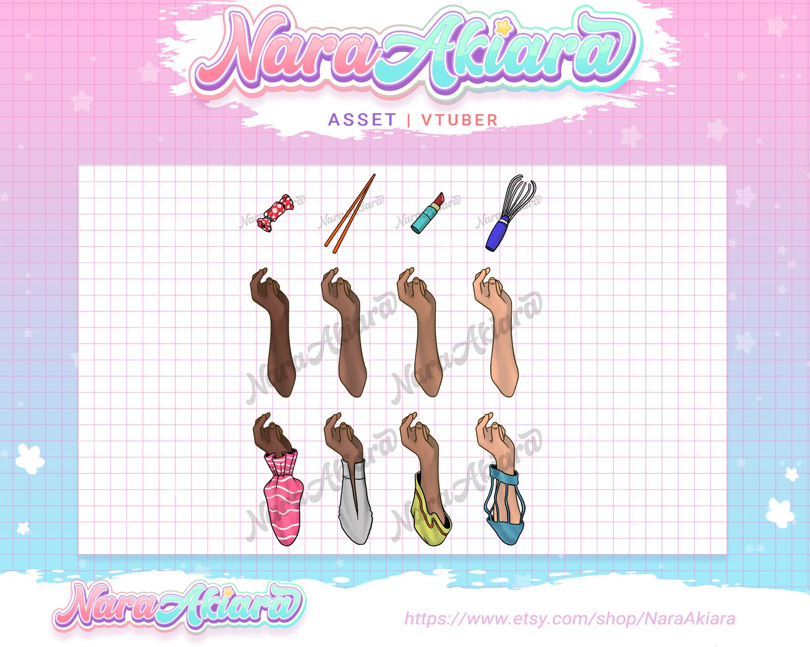 Vtuber Asset Hands Set V2 Sleeves Vtuber Assets Vtuber - Etsy Hong Kong