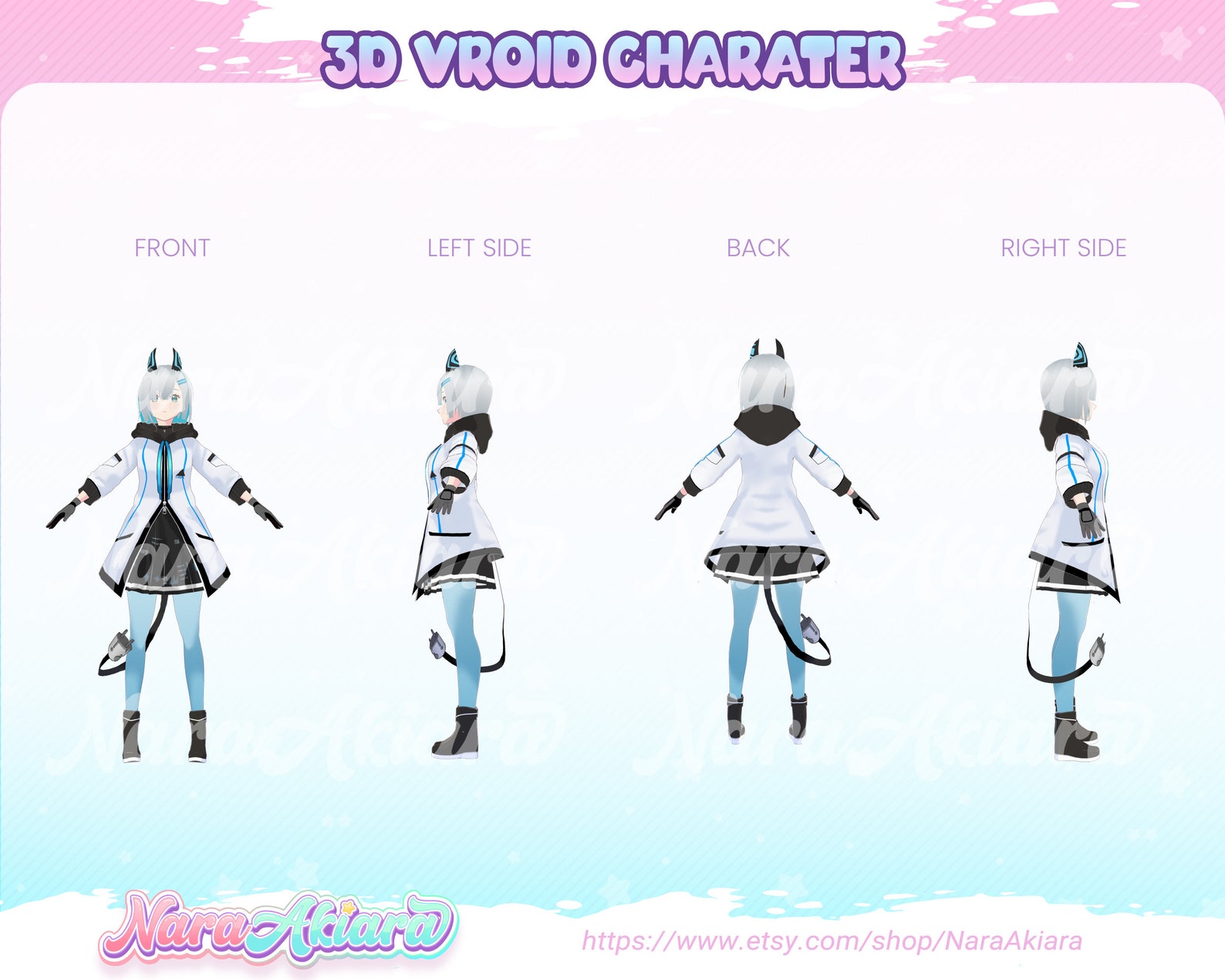 Modelo Vroid 3D prefabricado Avatares Vroid Estudio Vroid - Etsy México