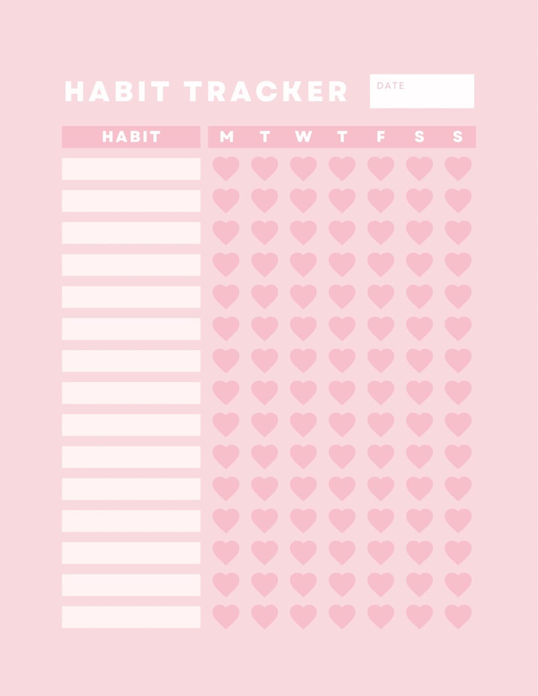 Habit Tracker, Habit Tracker Printable, Habit Tracker Google Sheet ...
