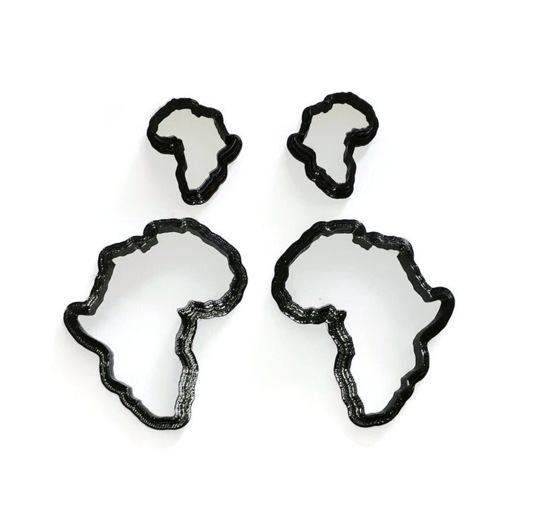 Africa Continent and Its Mirror Image, a Pair of Polymer Clay Cutters ...