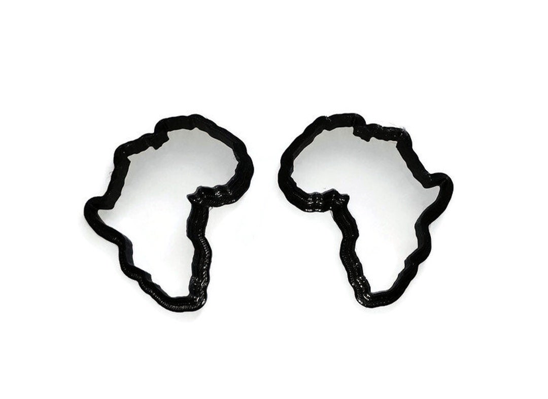 Africa Continent and Its Mirror Image a Pair of Polymer Clay - Etsy