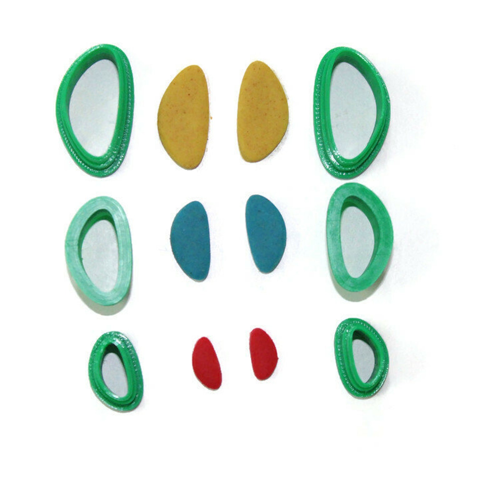 Elongated asymmetric rounded triangles 3 diy clay tools and | Etsy