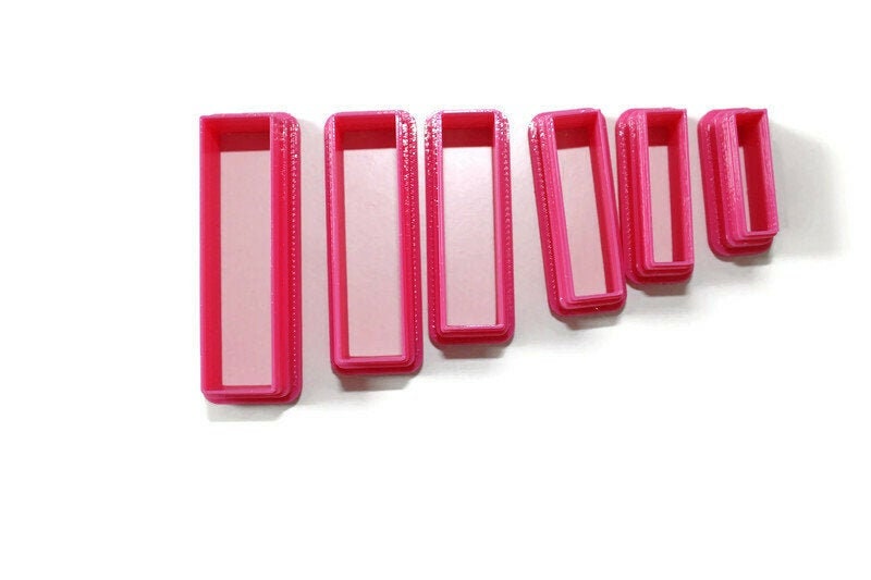 Rectangle 1 polymer clay cutter set of 6 rectangle diy clay | Etsy
