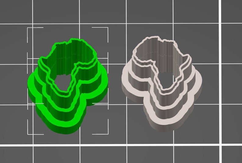 Africa Continent and Its Mirror Image a Pair of Polymer Clay - Etsy