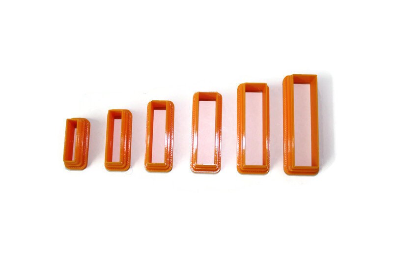 Rectangle 1 polymer clay cutter set of 6 rectangle diy clay | Etsy