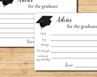 Graduation Advice Cards Printable, Graduation Party Ideas for Him, High ...