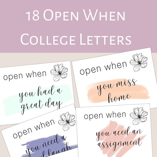 Open When Letters for College Open When Envelopes for - Etsy