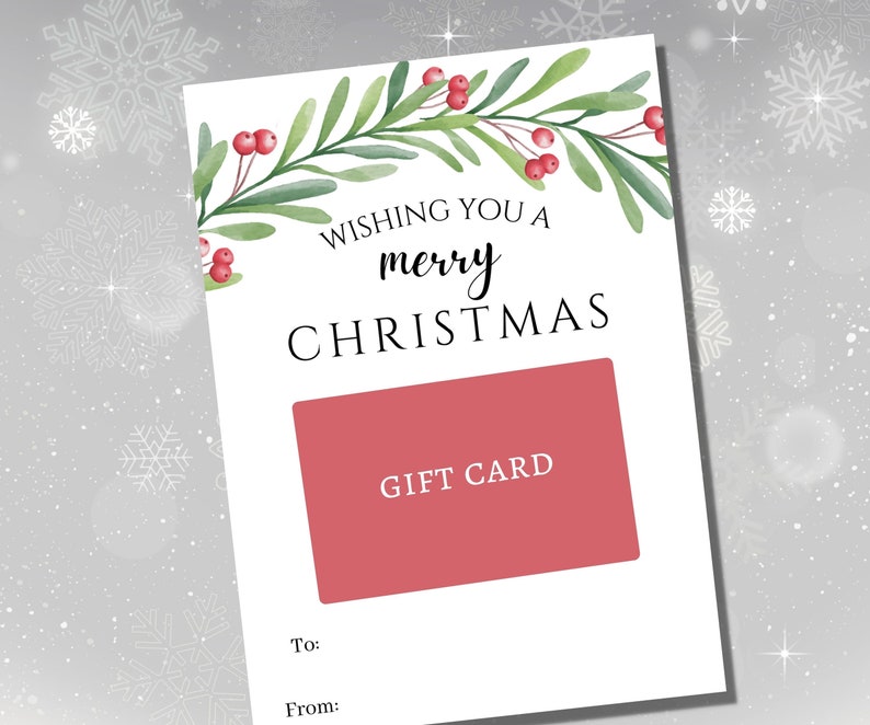 Christmas Gift Card Holder Printable Christmas Gift for - Etsy