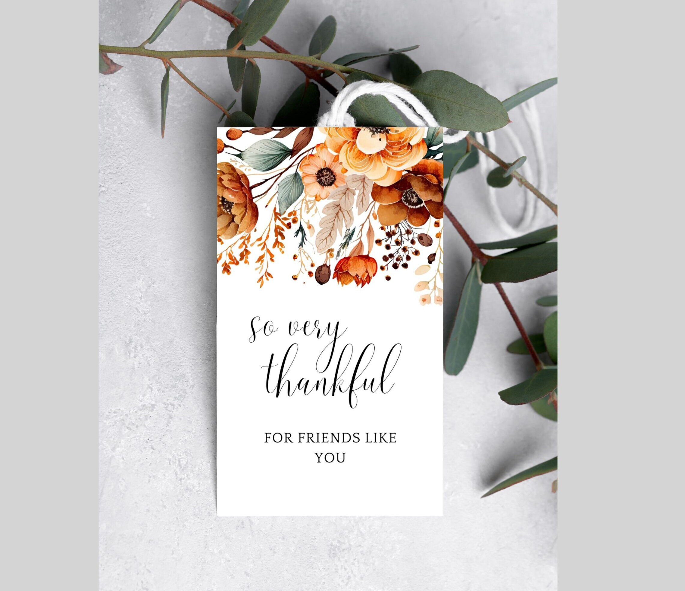 Thanksgiving Gift for Friend Thankful for You Gift Tag - Etsy