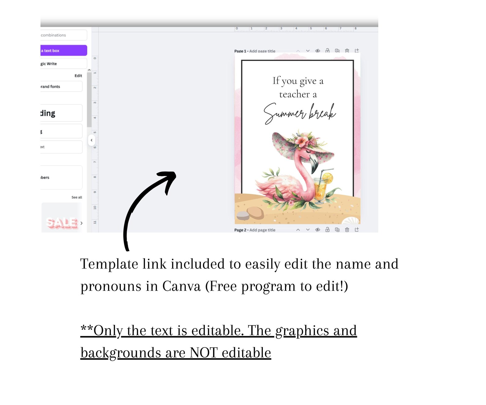 If You Give A Teacher A Summer Break, Editable Teacher Gift Card Book ...