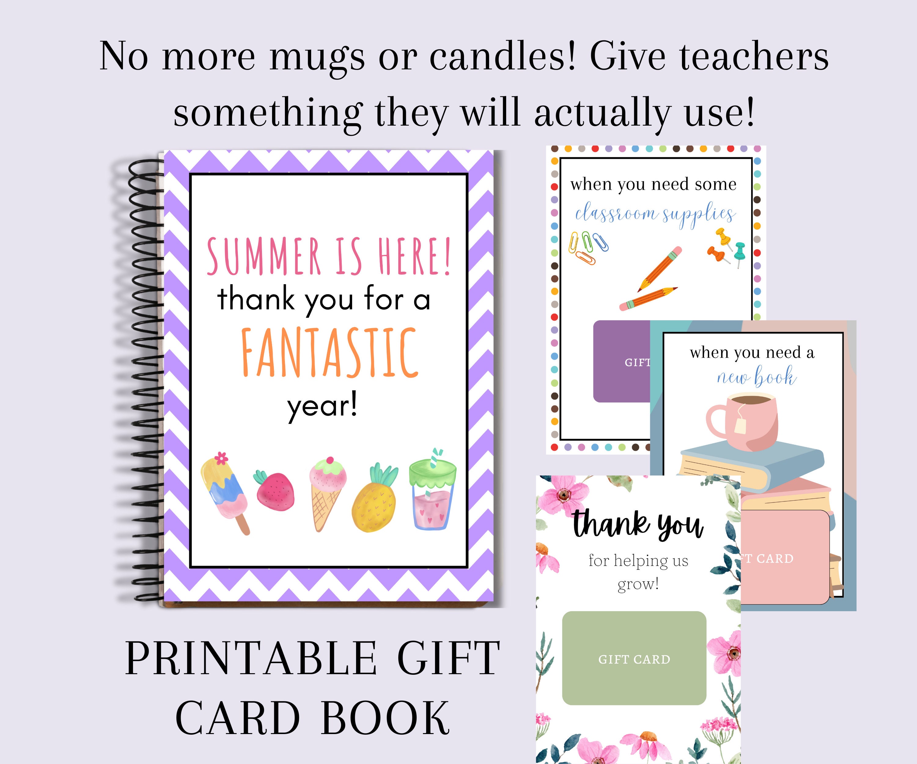Teacher Gift Card Book, End of Year Gift for Teacher, Teacher ...