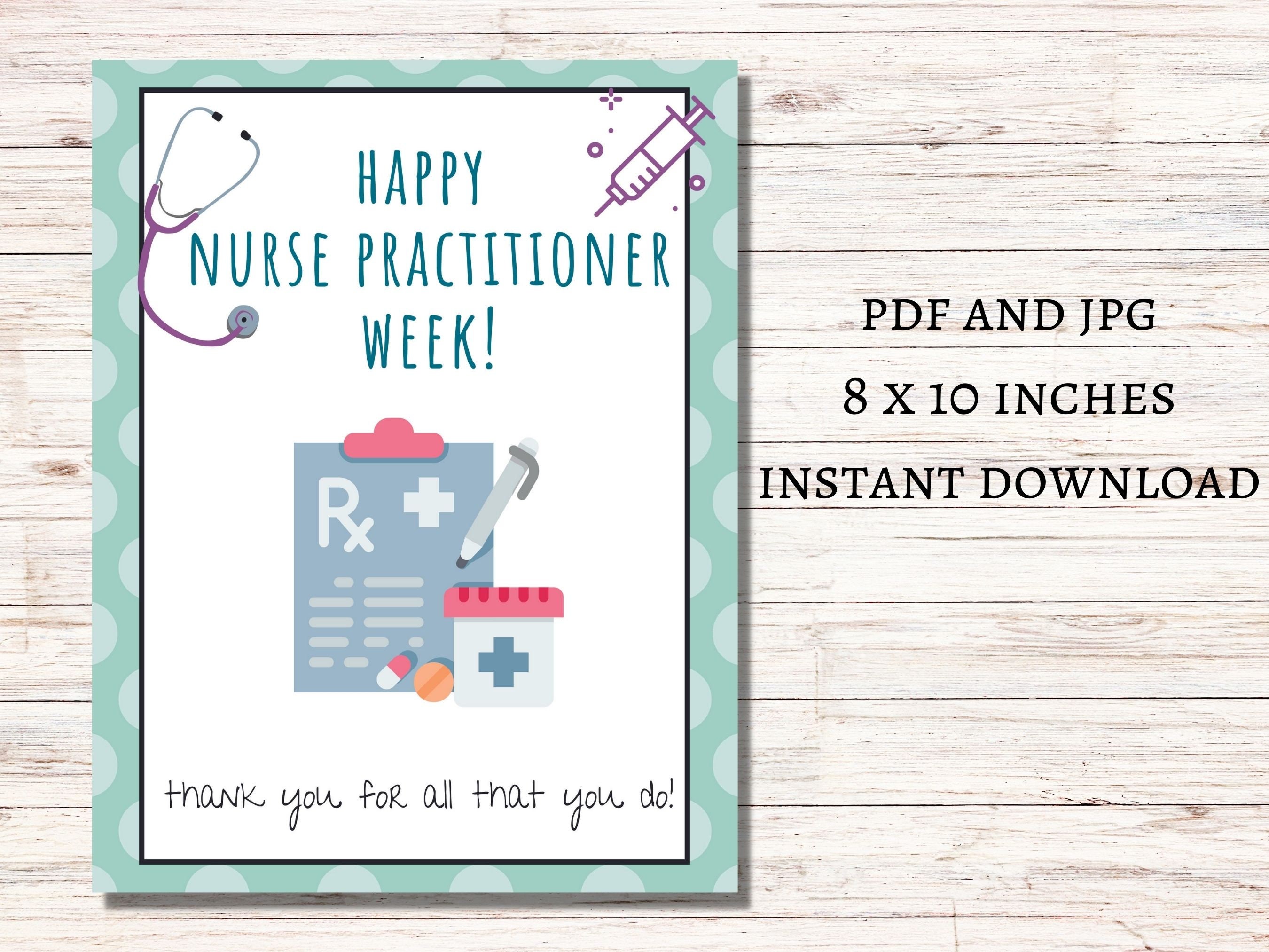 Happy Nurse Practitioner Week Sign Printable, NP Week Gift, Nurse ...
