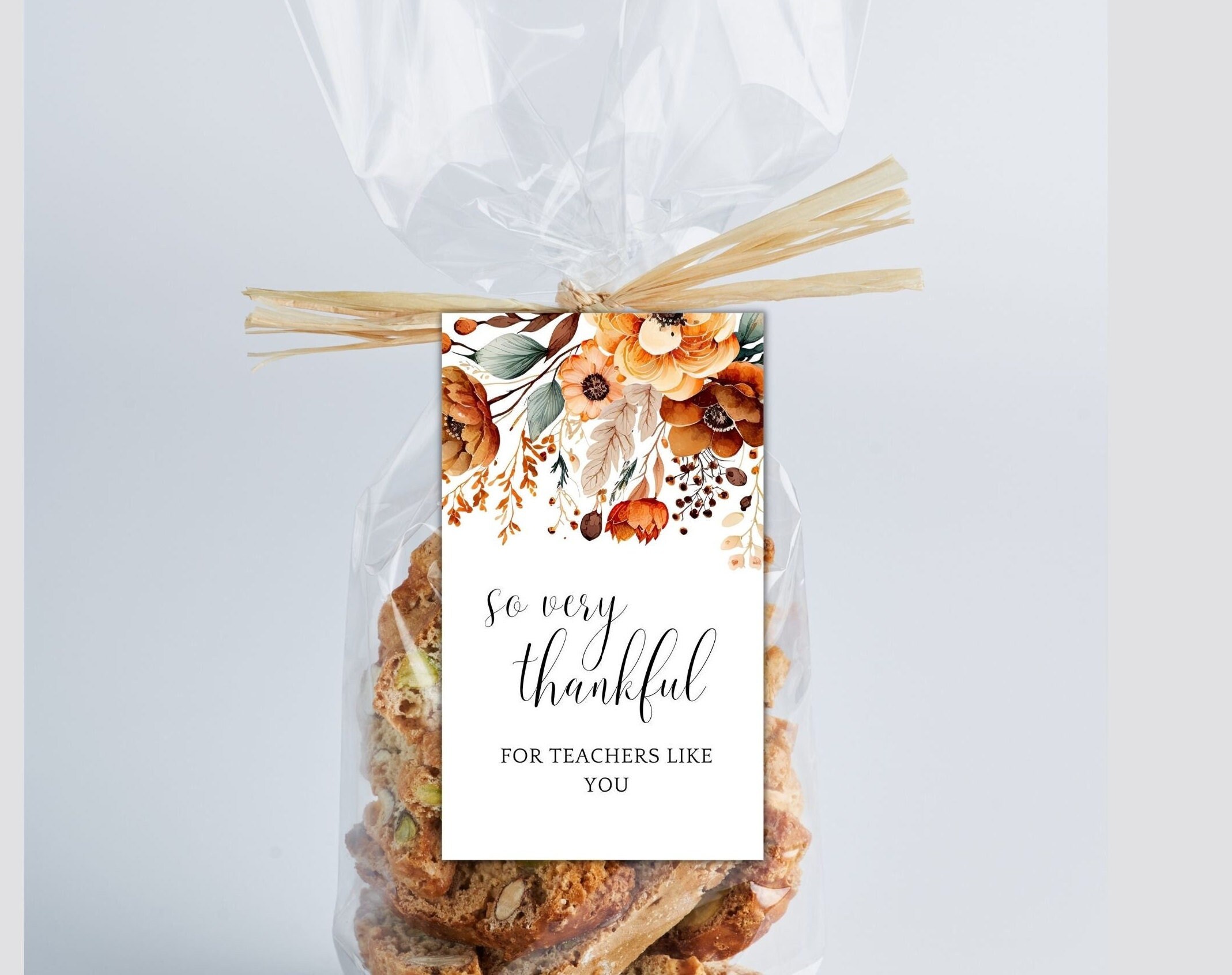 Thanksgiving Cookie Card Teacher Gift Tag Fall Fall Treat - Etsy