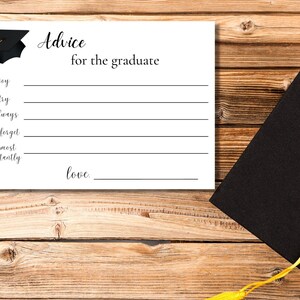 Graduation Advice Cards Printable, Graduation Party Ideas for Him, High ...